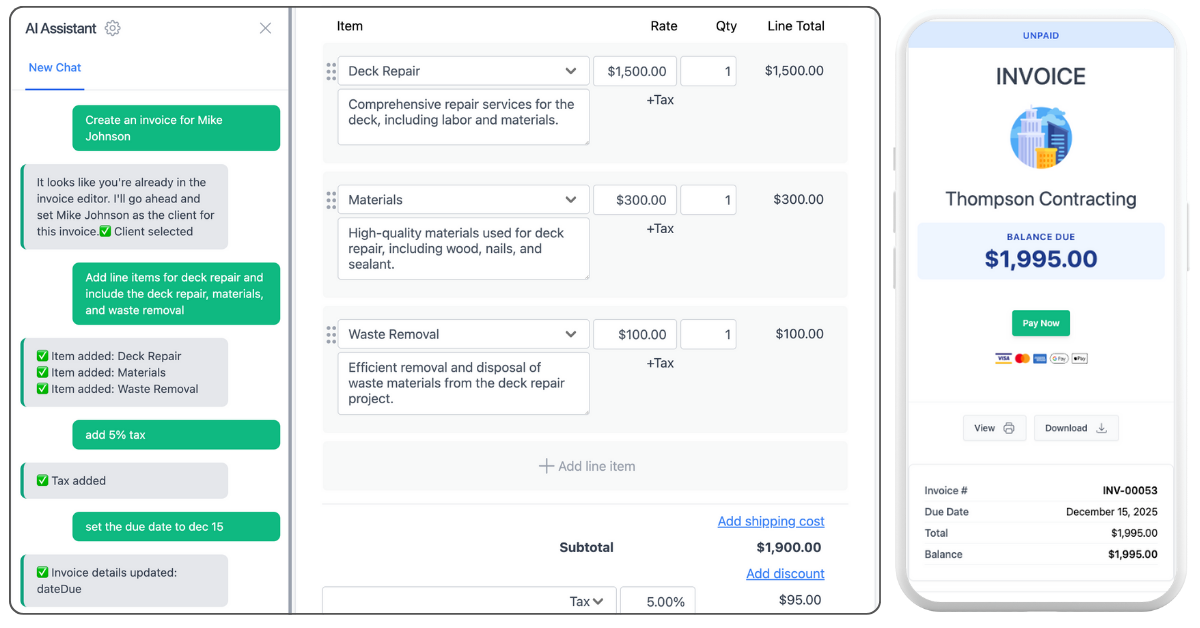 AI Invoice Generator | Create Professional Invoices Fast